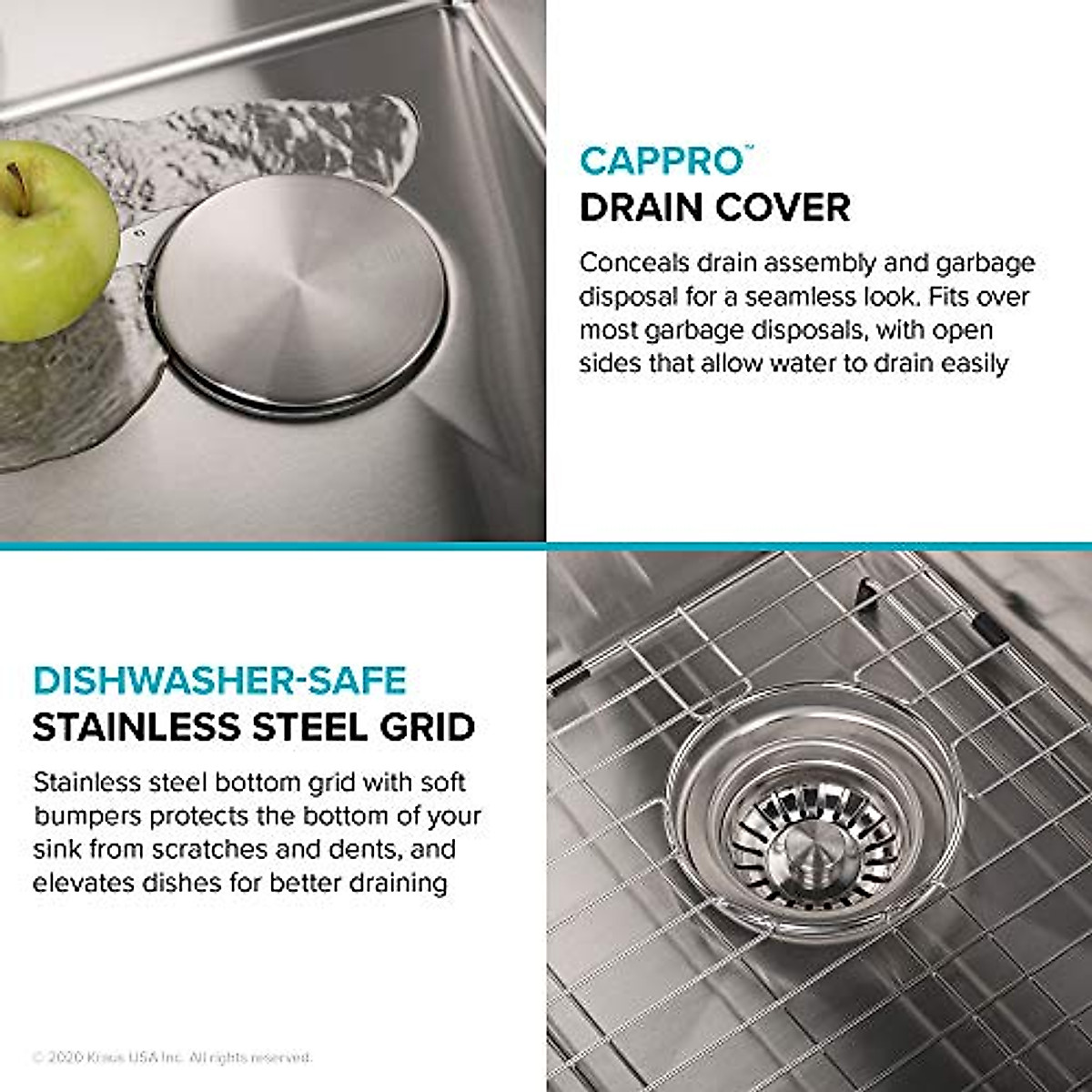 KRAUS Standart PRO 22-inch Drop-In Top Mount 16 Gauge Stainless Steel Single Bowl Laundry Utility Sink, KHT301-22L