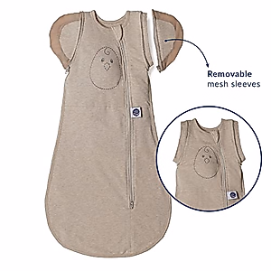 Nested Bean Zen One™ - Gently Weighted Swaddle for Babies 3-6M (13-18.5 Lbs) | Adapts for arms in/Out | Prevents startles | Aid Self-Soothing | 2-Way Zipper | Machine Washable | TOG 1.0