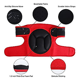 Audance Womens Knee Pads, Knee Pads for Women with Thick EVA Foam Padding Protective Pads Suitable for Women House Cleaning Gardening Work Dance Yoga(L), Red, Large