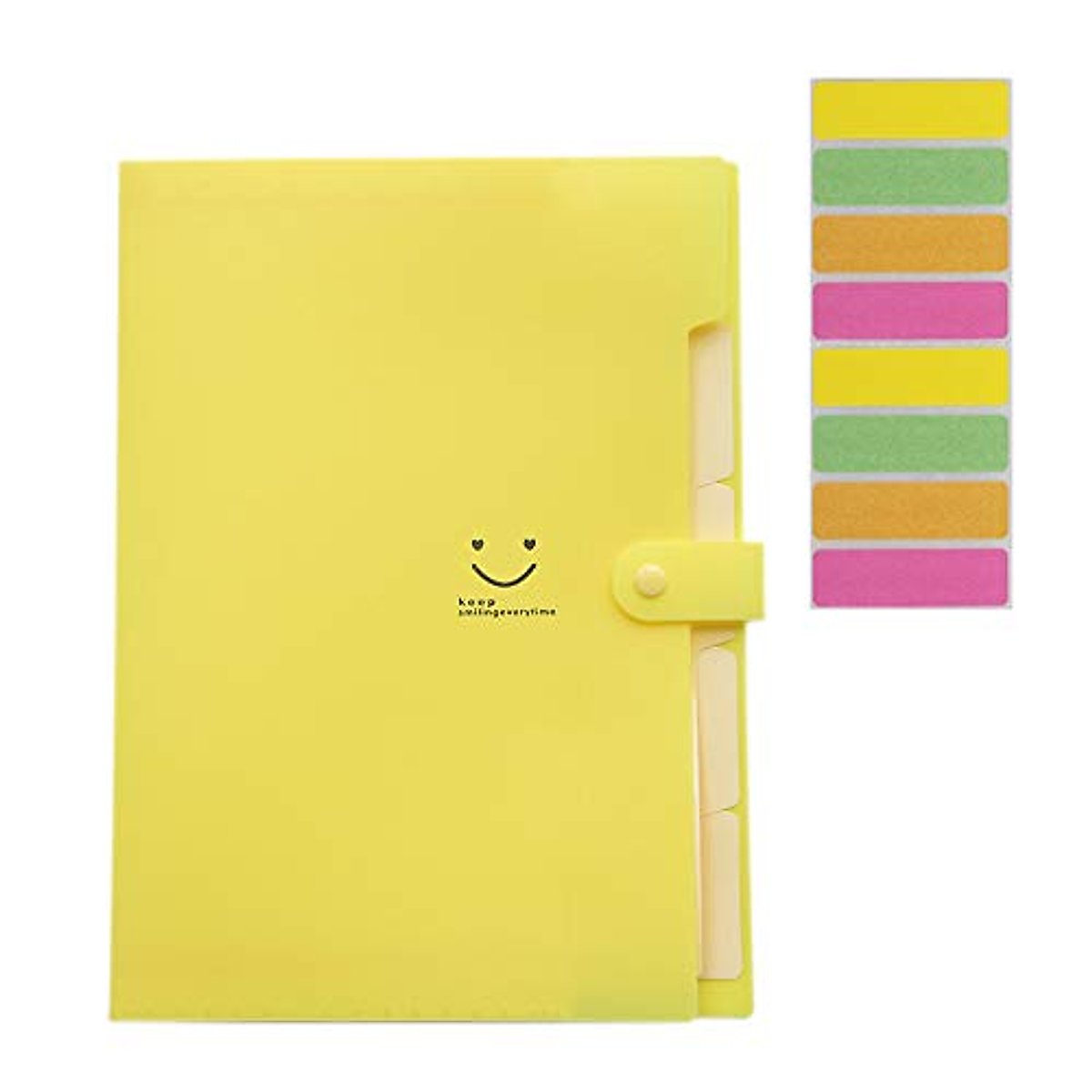 Expanding File Folders, Plastic A4 Letter Size Document Organizer with File Folder Labels for School Office Home (Yellow)