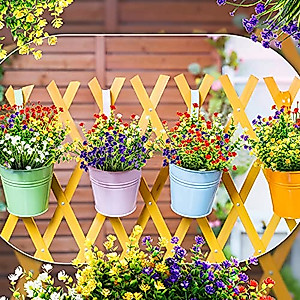 24 Bundles Artificial Flowers for Outdoors Spring Summer Plants Outside Plastic Faux Flower False Flowers for Home House Garden Hanging Planters Vase Indoor Outside Garden Porch Patio Decorations