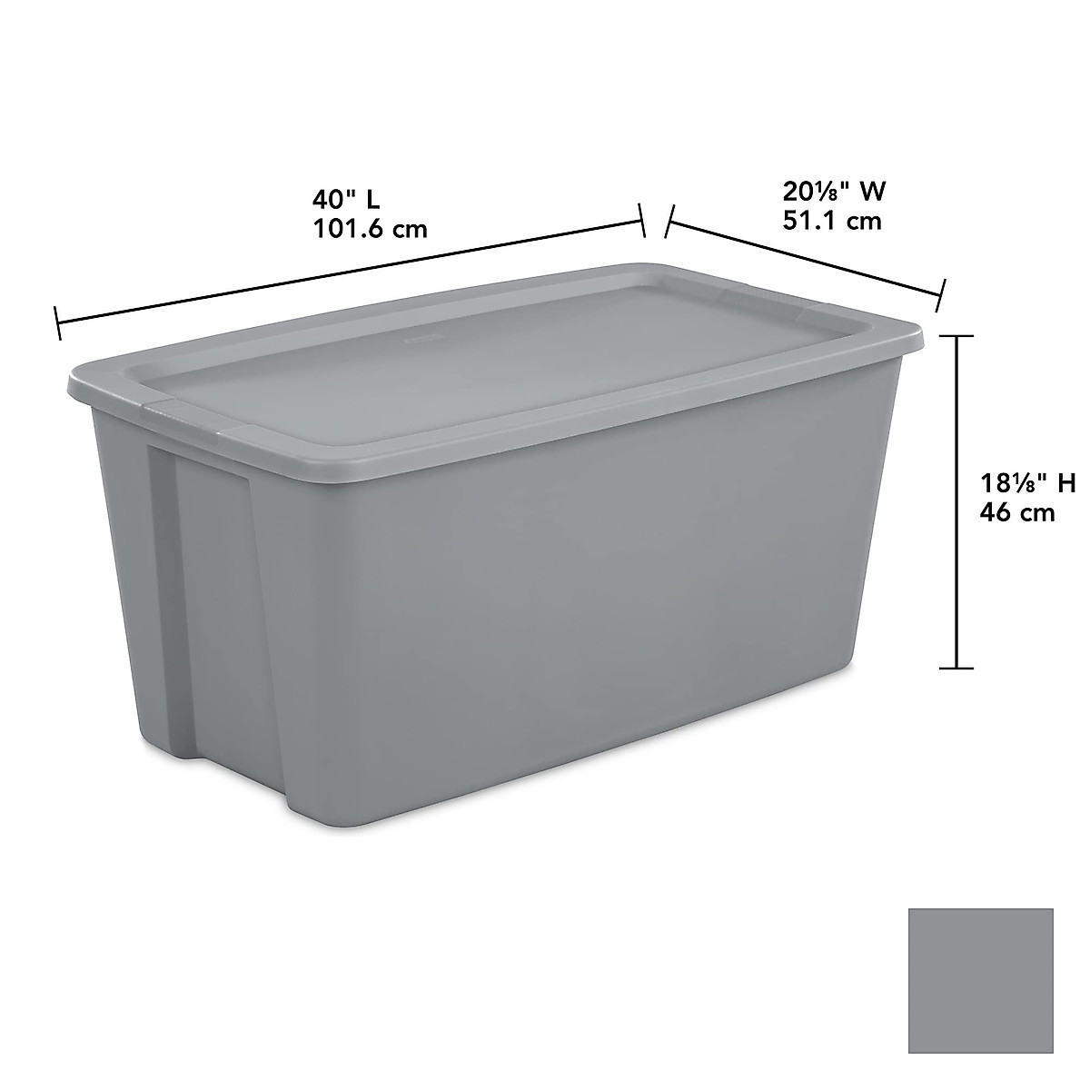 OOTUS 50 Gallon Tote Box Plastic, Titanium, Set of 4