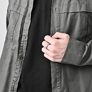 EBAT Personalized Anxiety Ring for Women Men Daughter Kids, Spinning Jewelry Gift for Couple, Custom Fidget Spinner Rings, Stainless Steel Ring Engraved Customized Name, 6MM/8MM, Size 4-12, Comfort Fit