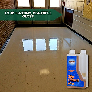 TOP GUARD PRO - Industrial and Commercial Cleaning Supplies Floor Protection, Surface Shield, Creating a Lustrous Wet Look Shine Floor Finish, Floor Shine for All Floors (6x1 Liter)