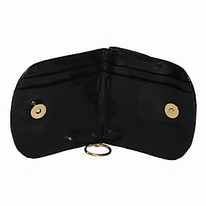 MARSHAL Eelskin Women Wallet with Pull Out Key Chain (Black)