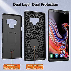 Rayboen for Samsung Galaxy Note 9 Case, Dual Defender Durable Designed Shockproof Anti-Scratch Phone Case, Dual Layer Heavy Duty Protection Cover for Samsung Galaxy Note 9 6.4 inch,Black