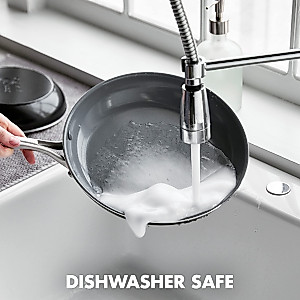 GreenPan Swift Healthy Ceramic Nonstick, 8" and 10" Frying Pan Skillet Set, Stainless Steel Handles, PFAS-Free, Dishwasher Safe, Oven Safe, Black