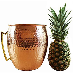 Pure Hammered Copper Ice Bucket with Tongs - 1.3 Gallon Champagne and Wine Bucket Cooler - 5 Quart Ice Buckets for Parties by Lifestyle Banquet