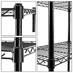 5-Tier Metal Shelving Unit, Heavy Duty Storage Shelves Hold 750LBS NSF Steel Organizer Wire Rack for Closet Basement Office Kitchen Laundry, 24" W x 14" D x 60" H- Black