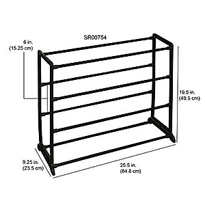 Sunbeam 12-Pair Shoe Rack, Black (SR00754)