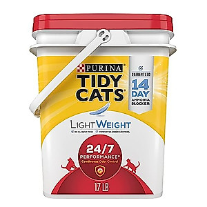 Purina Tidy Cats Light Weight, Low Dust, Clumping Cat Litter 24/7 Performance Multi Cat Litter - 17 lb. Pail