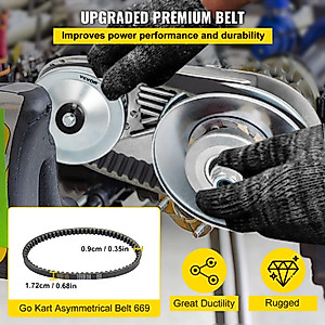 VEVOR Torque Converter CVT 2HP-7HP 3/4" Go Kart Clutch 212CC 30 Series Mini Bike 10T #40 41 Chain and 12T #35 Replacement Set TAV2 30-75 218353A Manco CVT Clutch Small Engine Drive Belt