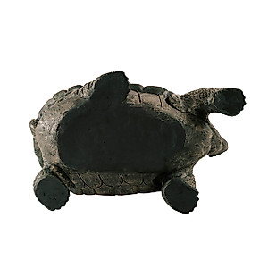 XBrand 28" L Brown and Black Concrete/MgO Walking Tortoise Statue, Indoor or Outdoor Décor, Garden Sculptures, Turtle Garden Statue