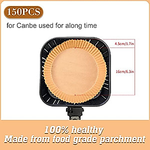 CIWICH Air Fryer Disposable Paper Liners,150PCS Round Air Fryer Paper Liners, Frying Baking Cooking Parchment Paper,Food Grade Parchment for Air Fryer Liners 6.3 Inch