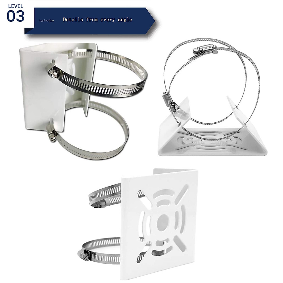 Ahn'Qiraj Universal Vertical Pole Mount Adapter Wall Mounting Loop Bracket for CCTV Security Camera Ptz Dome with (2 Pack)