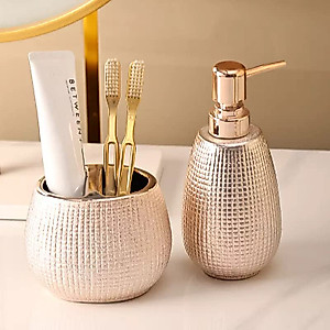 Dash of Mountain Bathroom Accessory Set – Bathroom Soap Dispenser and Toothbrush Holder Set – Bathroom Accessories Sets Complete with Toothbrush Holder, Soap Dispenser, Soap Dish, Vanity Cup