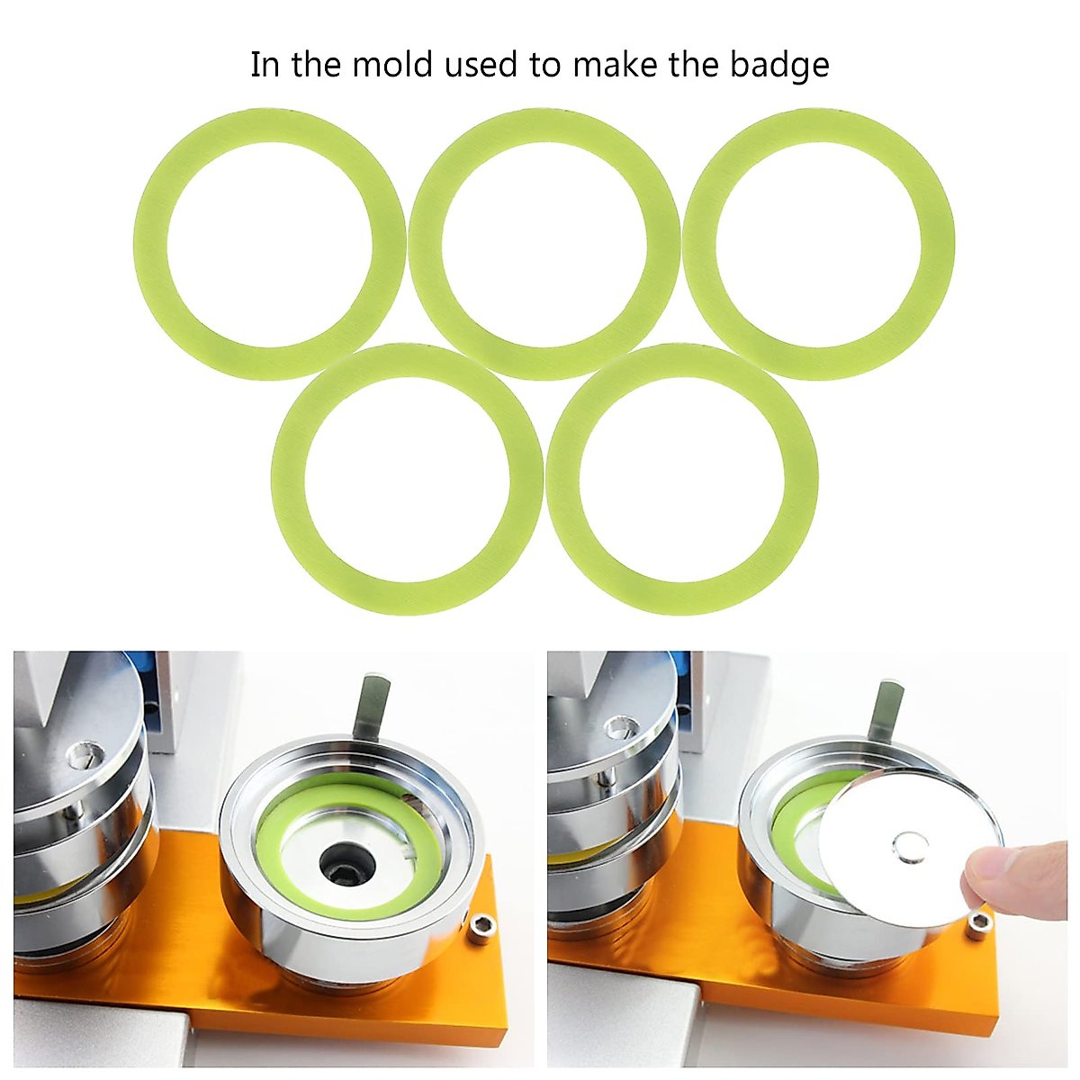 5PCS Badge Mold Gasket,Circle Cutter Button Maker Machine Gasket Badge Machine Gasket Badge Machine Die Matching Circle Cutter Button Maker Machine (37MM)