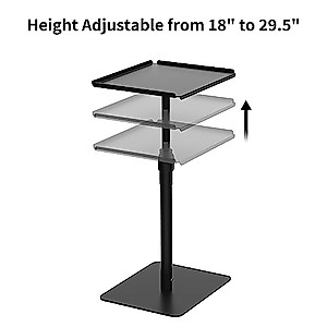 18" to 29.5" Height Adjustable End Table, Modern Metal Nightstand Furniture for Living Room Bedroom Dorm Office, Place Drinks, Snacks, Books, Meals, Plates, Remotes, Magazines, Phones on The Top