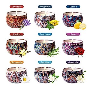 9 Pack Scented Candles Gift Set for Women,Aroma Candles Set for Home Scented,Bath Spa Candles,145H Burning,Ideal Gift for Birthday-Valentine's Day-Mother's Day-Christmas-Thanksgiving