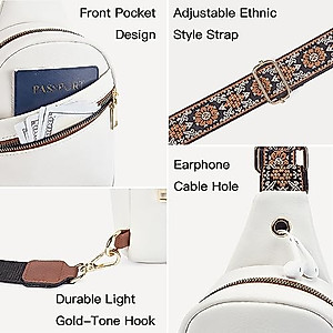 Telena Sling Bag for Women Crossbody Fanny Packs for Women Fashion Chest Bag with Adjustable Strap Beige Brown