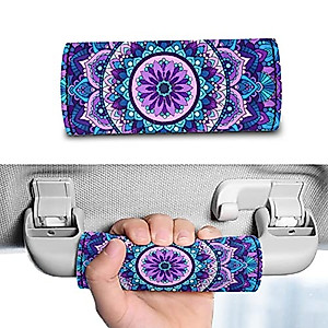 Belidome Purple Mandala Luggage Handle Wraps for Suitcase, Boho Luggage Tag identifiers Suitcases Grip, Backpack Bag Cushion Travel Accessories 2 Piece