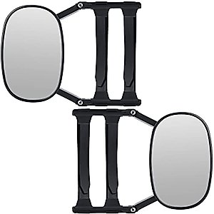Towing Mirrors Mirror Extensions for Towing Universal Trailer Clip on Mirror Side Mirror Extensions for Towing Adjustable 360 Degree Rotation Extends Camper Towing Mirrors for Car Truck Black(2 Pcs)