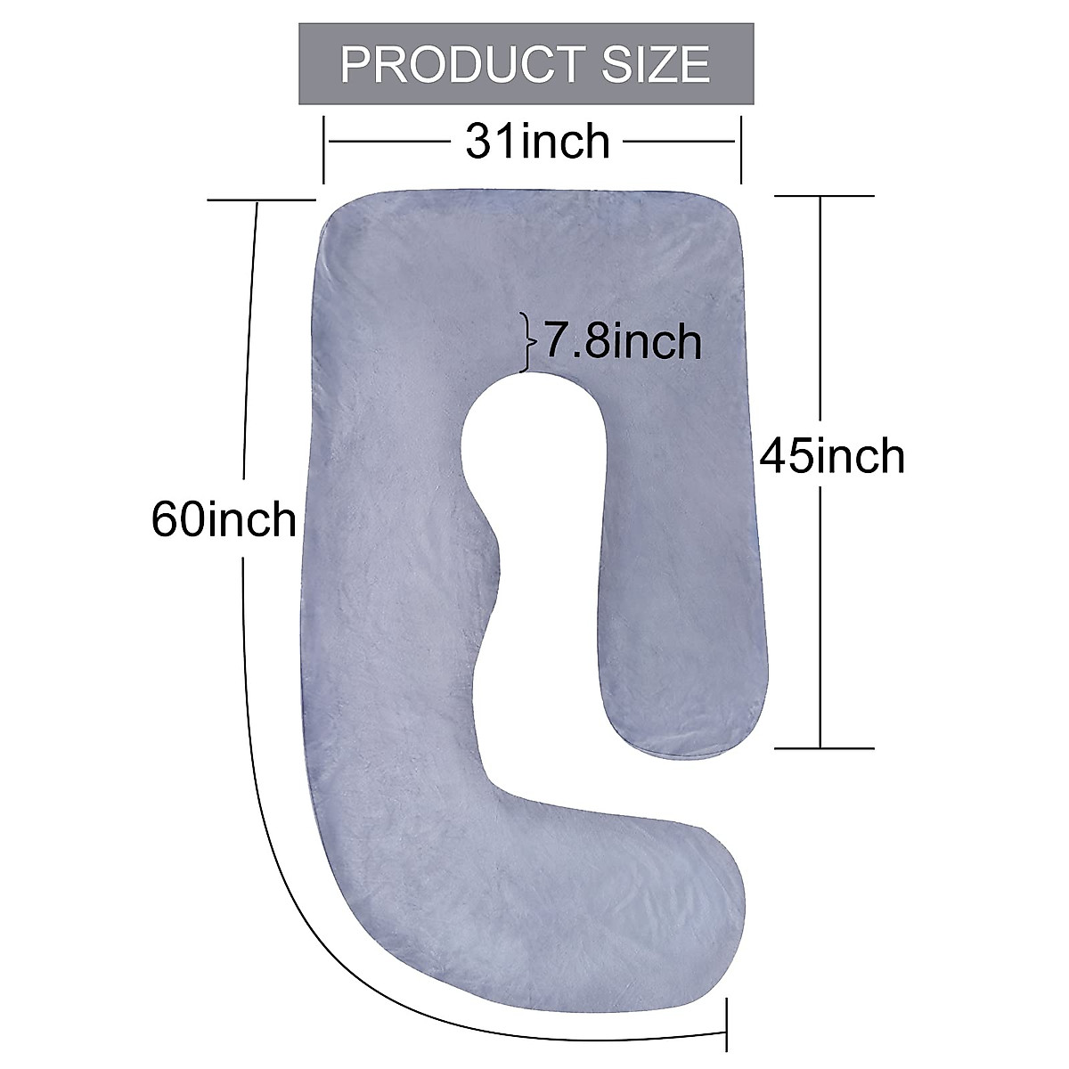SLIGUY Pregnancy Pillow Cover G Shaped, 57-Inch Replacement Pillowcase, Used for Maternity Pillows, 100% Velvet, Double Zipper Stretch Fabric, Super Soft, Universal Type