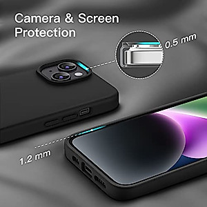 JETech Silicone Case for iPhone 14 6.1-Inch, Silky-Soft Touch Full-Body Protective Phone Case, Shockproof Cover with Microfiber Lining (Black)