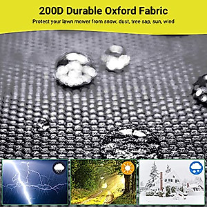PrimeShield Lawn Riding Mower Cover, Heavy Duty Waterproof Windproof Tractor Cover, Decks up to 54 Inches, Black