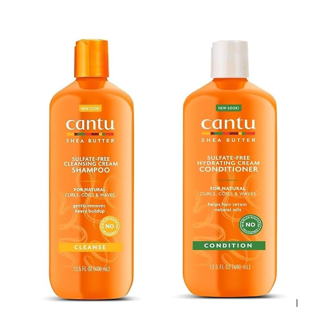 Cantu Shea Butter Cleansing Shampoo + Hydrating Conditioner 13.5 Fl Oz (Pack of 2)