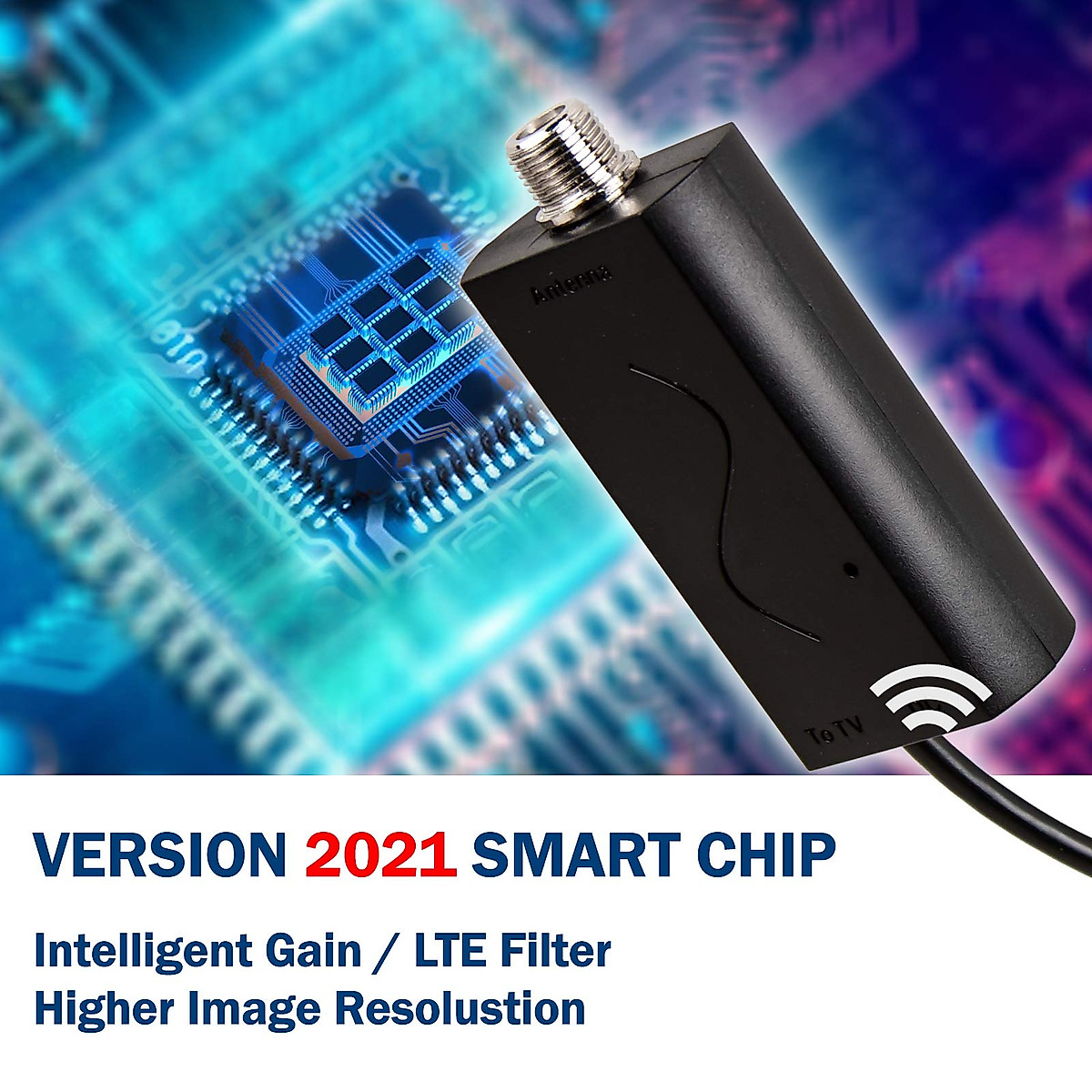 Five Star Multi-Directional 4V HDTV Antenna - up to 200 Mile Range, UHF/VHF, Indoor, Attic, Outdoor, 4K Ready 1080P FM Radio, Supports 4 TVs Plus Installation Kit and Mounting Pole