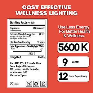 NorbFOCUS Desk Lamp LED Light Bulb. Unique Light Spectrum for Mental Performance. Supports Learning, Retention, Recall, Reading Speed. For Use as a Reading Light, Study Light, Work Light or Task Light