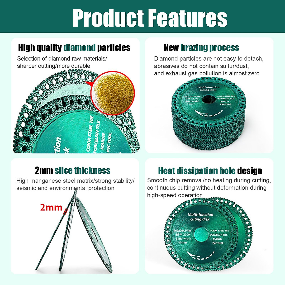 Indestructible Disc for Grinder Composite Multifunctional Cutting Saw Blade Ultra-Thin Diamond Circular Saw Blade for Angle Grinder(3 PCS)