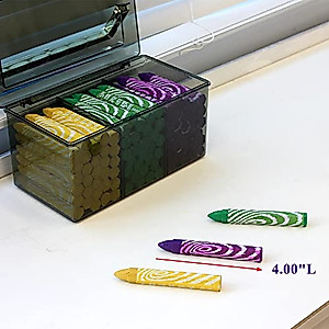 BangQiao Small Plastic Storage Box with Handle and Adjustable Dividers, Multipurpose Lockable Container Case for Sewing, Stationery, Art&Craft Supplies, Cosmetics, First Aid Kit, Clear/Smoke Green