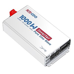 Redodo Pure Sine Wave Inverter 1000W Convert DC 12V to AC 110V, Monitoring Screen Showing Real-Time Status, for Off-Grid Solar Power System, RV, Home Backup Power