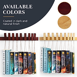 Ash Harbor Wall Book Organizers Hanging Pins - Extra Pins for Floating Shelves Wall Mounted, Extra Hardwood Hanging Pins for Floating Bookshelves, Ideal for Book Lovers, (Dark Finish)