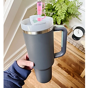 10mm Straw Cover, 2pcs Straw Covers Cap for Stanley Cup 40 oz Food Grade Silicone Cute Large Straw Topper Straw Tips Cover Protector Plugs for Stanley Tumblers Cup for Stanley Cup Accessories 