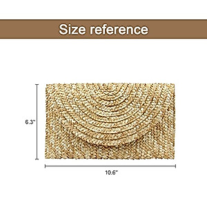 Freie Liebe Straw Clutch Bag for Women Summer Clutch Purses Beach Envelope Wallet Woven Handbags