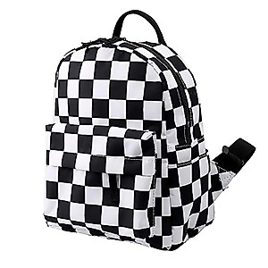 LOOMILOO Durable Small Backpack for Women Polyester Mini Backpack Kids Backpack for Young Girls (lattice)