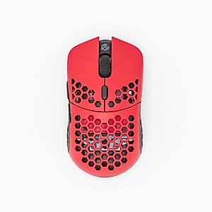 G-Wolves Hati HTS (Small) ACE Wireless Gaming Mouse - PAW3370 Sensor - 50 to 19,000 CPI - 54±2Gram(1.8 oz) - TTC Golden Color Encoder - Ultra Lightweight Honeycomb Design (Red)
