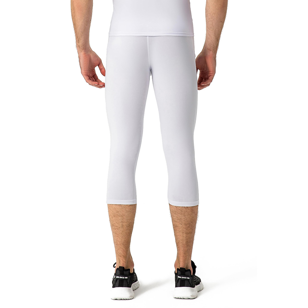 3 Pack Men's Compression Pants 3/4 Workout Dry-fit Baselayers Underwear Sport Tights Running Athletic Leggings Capris