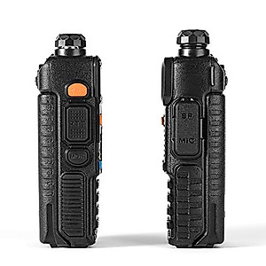 Ham Radio Walkie Talkie (UV-5R) UHF VHF Dual Band 2-Way Radio with Rechargeable Li-ion Battery Handheld Walkie Talkies Complete Set with Earpiece and Programming Cable (2 Pack)