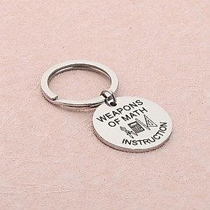 WSNANG Math Gift Weapons Of Math Instruction Keychain Funny Math Geek Gifts for Mathematician Math Teacher Math Student (Math Keychain)