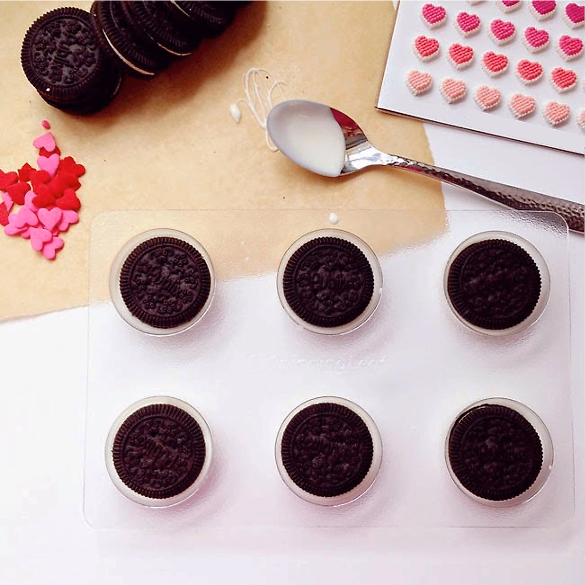 Kedudes Cookie Molds Compatible as Oreo Molds, Plain or Chocolate Covered - Round Molds for Candy, Cookies and Chocolate, and Even Soap Molds - Made from Non-Toxic Plastic (3 Pack, 6 Cylinders)