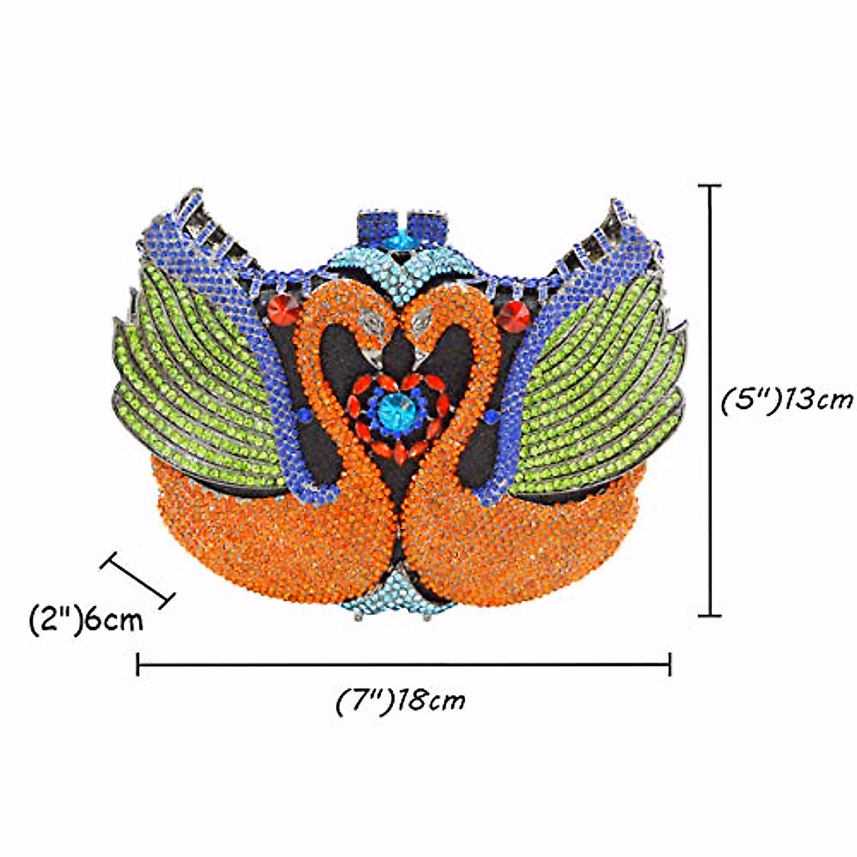 momo mo Women Evening-Bag Chain Luxury Wedding Ladies Clutch-Purse Rhinestone Handbag Swan