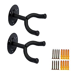 Wall Mounted Guitar Hanger Hook,Mandolin/Violin/Ukulele/Guitar Support Holder Stand Rack Round Base (2)