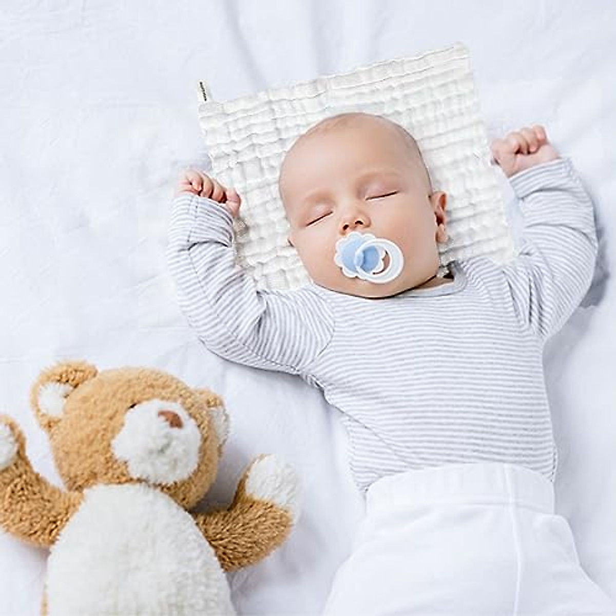 AIDEA Baby Muslin Washcloths-10 Pack, 100% Cotton Washcloth, Newborn Essentials, Soft Baby Washcloths, Absorbent Baby Towel, Bath Face Towels, Burp Cloths, Rags for Newborn, Baby Gifts-White 10" X10"