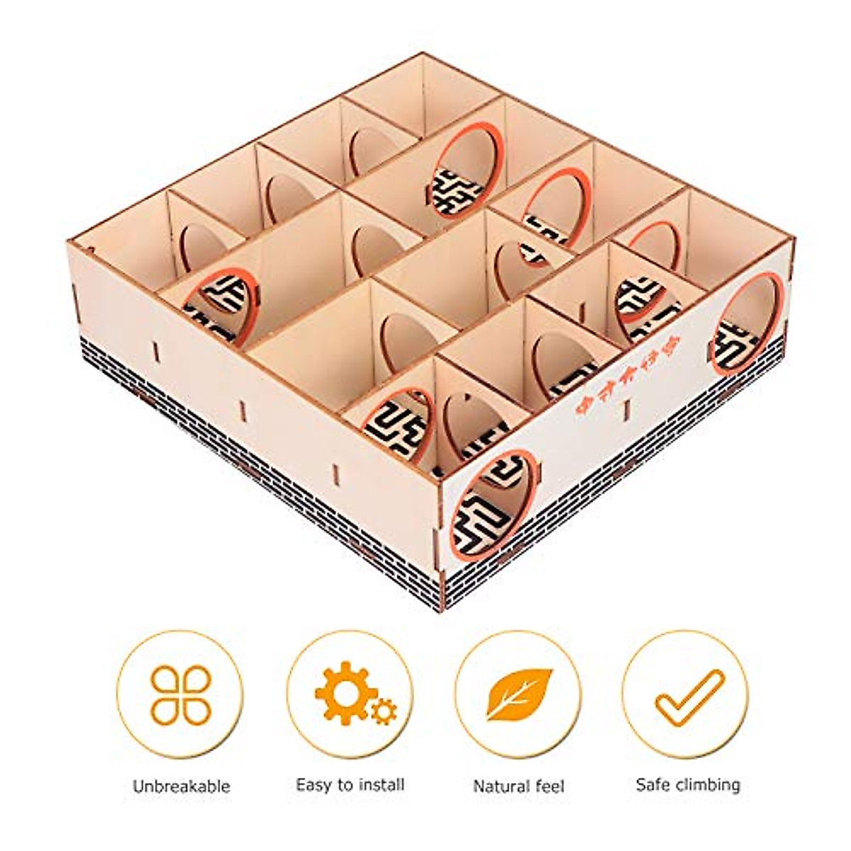 Hemobllo Hamster Wooden House, Hamster Maze Tunnel Toy, Small Pet Animals Activity Gerbil Labyrinth Dwarf Hamster Play Toys Maze Tunnel Mice Wooden Funny Toy Hamster Tubes