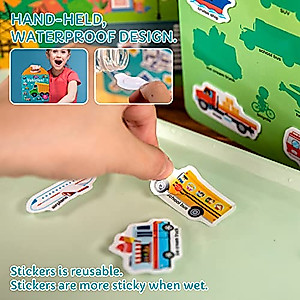 Sank Portable Jelly Quiet Book, Toddler Busy Book, 6 Themes Preschool Learning Activities Quiet Book, Preschool Activity Learning Books for Babies/Toddlers Ages 3-6 (Vehicles)