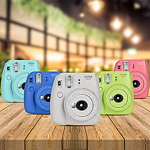 FujiFilm Instax Mini 9 Instant Camera + Fujifilm Instax Mini Film (60 Sheets) Bundle with Deals Number One Accessories Including Carrying Case, Selfie Lens, Photo Album (Cobalt Blue)